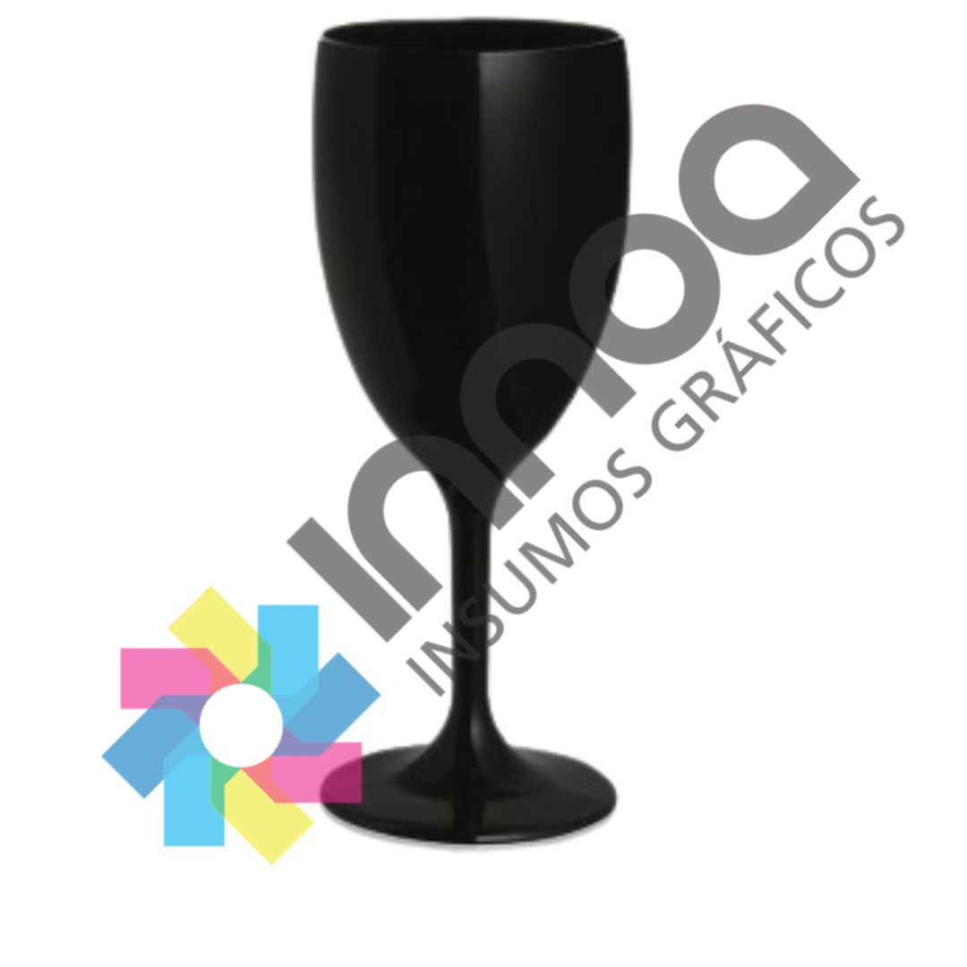 COPA PARA VINO Y AGUA NEGRO 400 CM3 PACK X 6 UNIDADES | INNOA